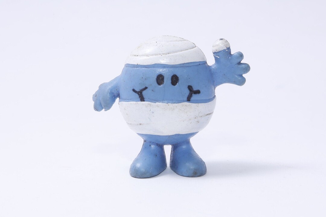 Mr. Men Blue Smile, Emoji, Face, White Bandages, Waving, Get Well, PVC ...