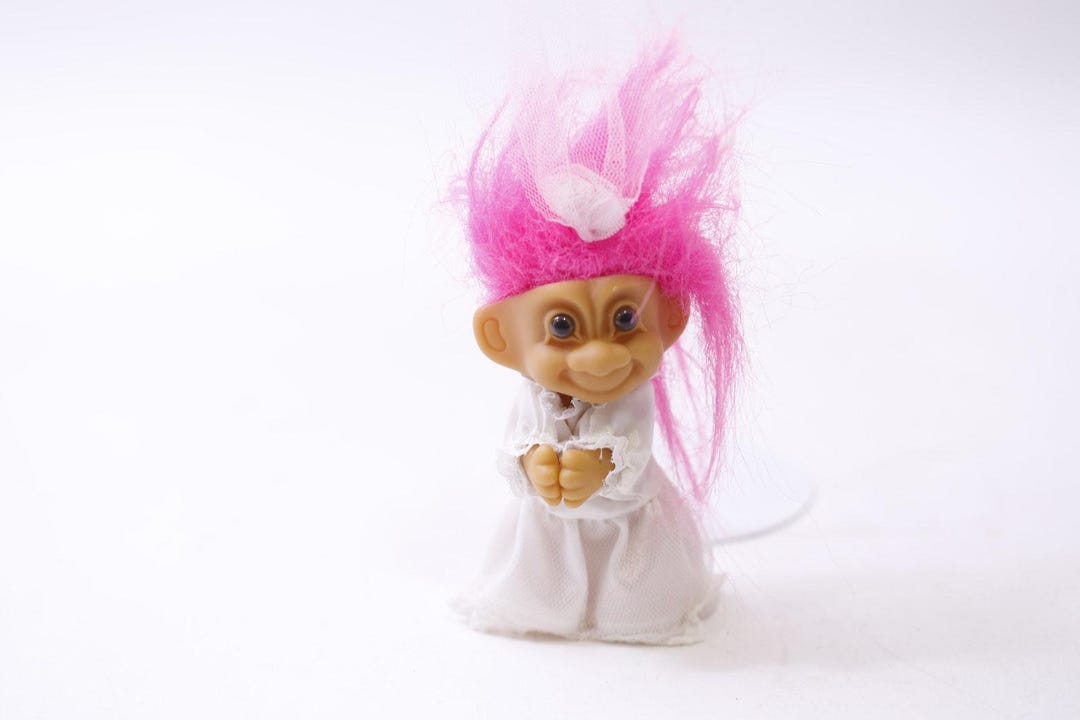 Russ Wedding Troll, Pink Hair, Girl Doll, White Dress, Gift Idea ...
