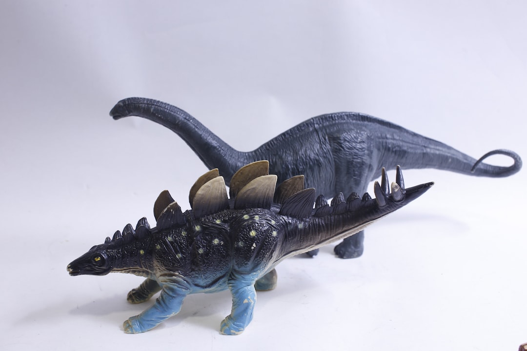 Ankyo, Plastic Dinosaurs, Set of Two, Stegosaurus, Brontosaurus ...