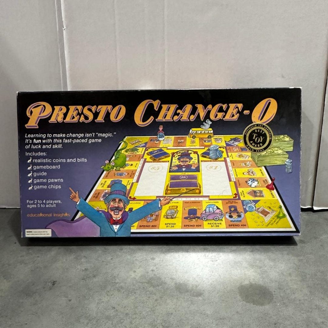 Presto Change-o, Board Game, 1987, Educational Insights, Money ...