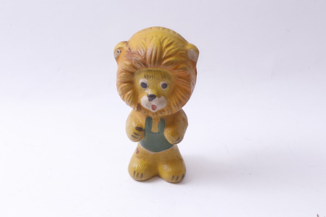 Yellow Lion, Wrestler, Green Singlet, Standing, Soviet, USSR, Rubber ...