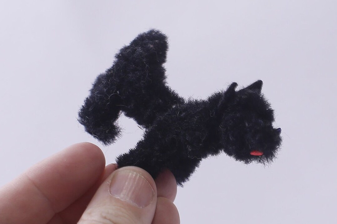 Little Tiny Black Scottish Terrier, Soft Toy, Dog, Miniature ...
