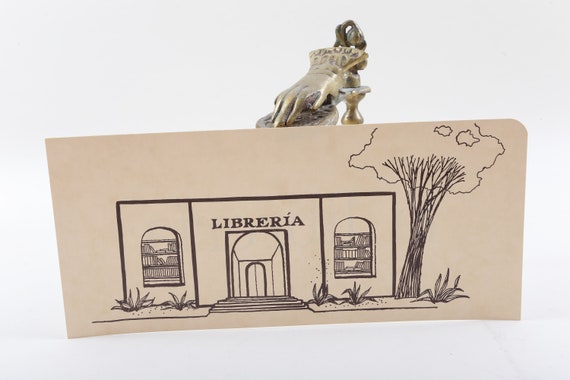Library La Libreria Spanish Flash Card Sepia Aged Vintage | Etsy