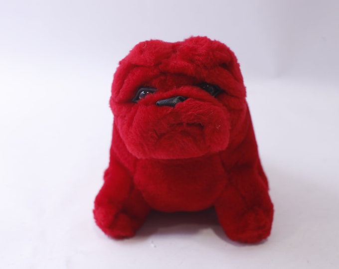 Red Plush Bulldog, Sitting, Dog, Soft Toy, 7 Inches, Stuffed Animal ...