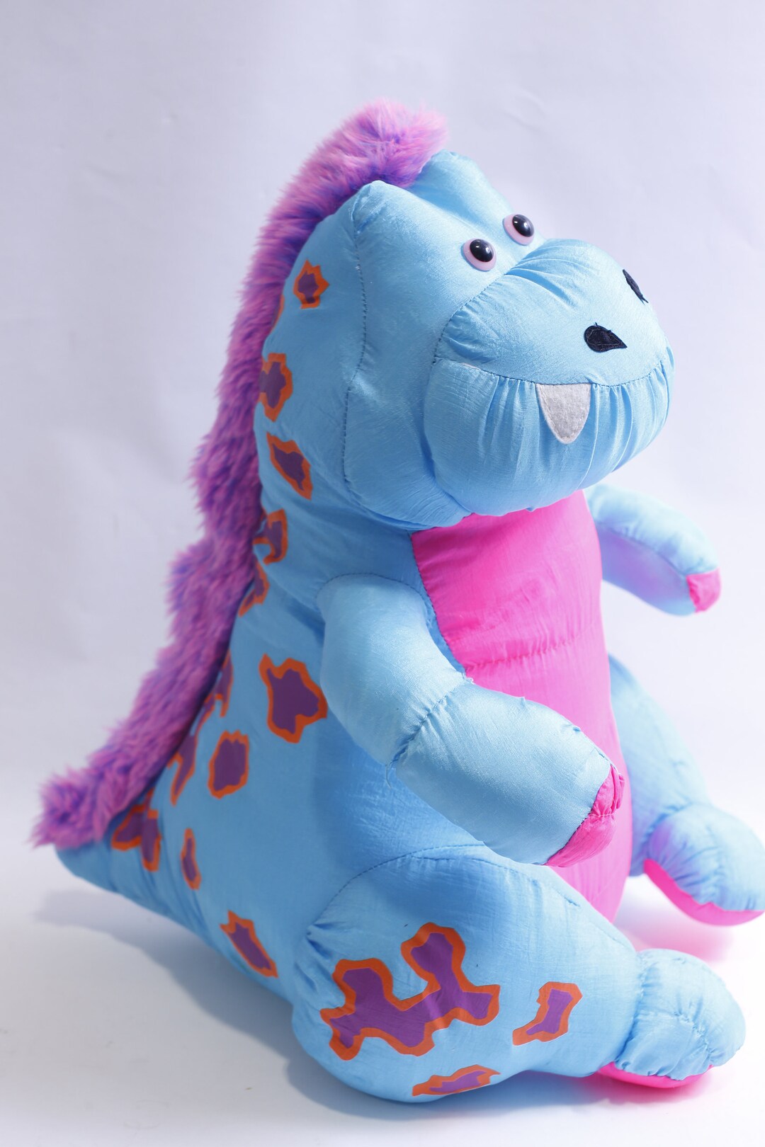 Stuffins, Dragon, 15", Plush, Blue Pink, Puffalump Style, Adorable ...