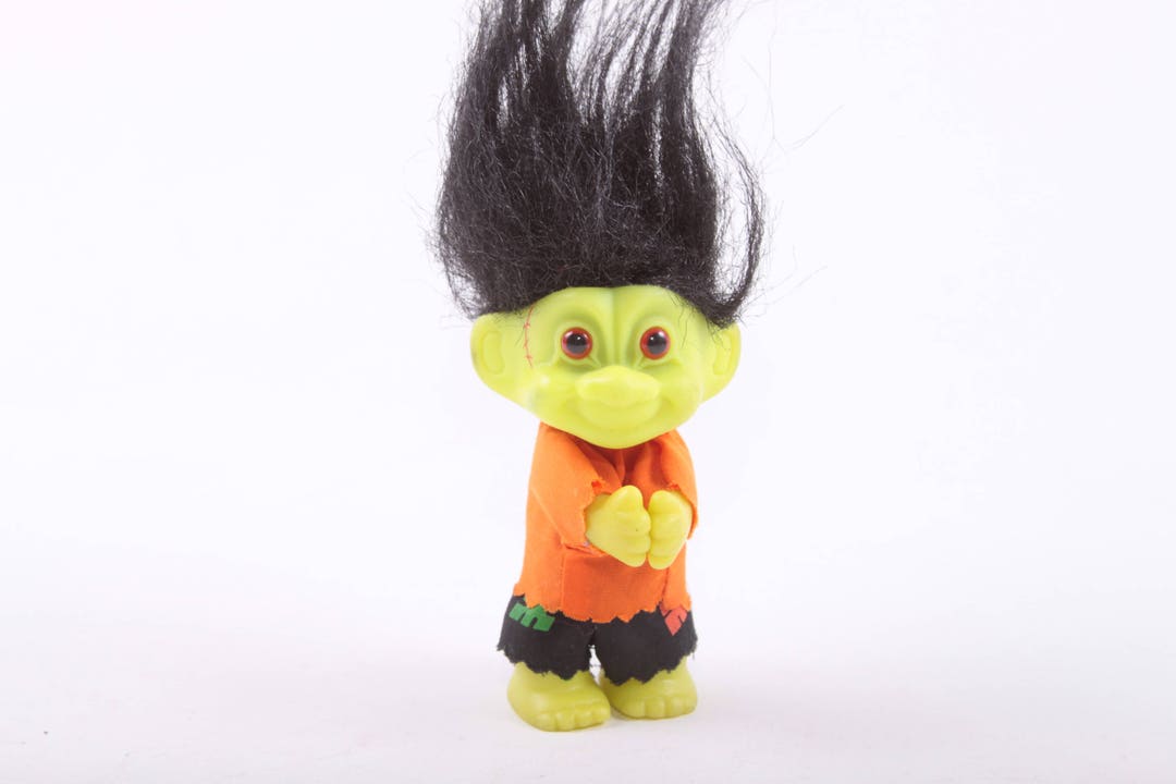 Vintage Troll, Grabber, Halloween, Frankenstein, Monster, Doll, Dressed ...