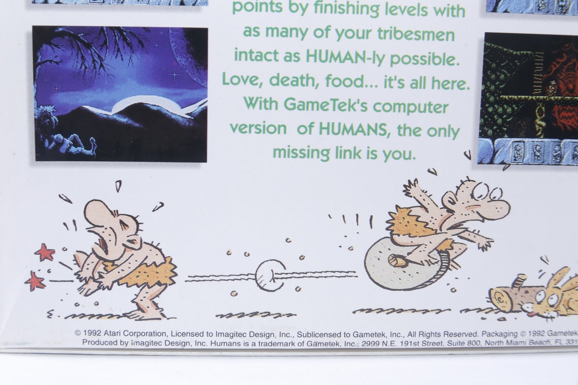 Humans PC Game Atari Gametek 1992 Arcade Game Floppy - Etsy