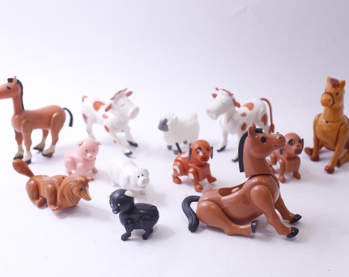 Fisher-price, Farm Animals, Action Figures Set, Horses, Cows, Pigs ...