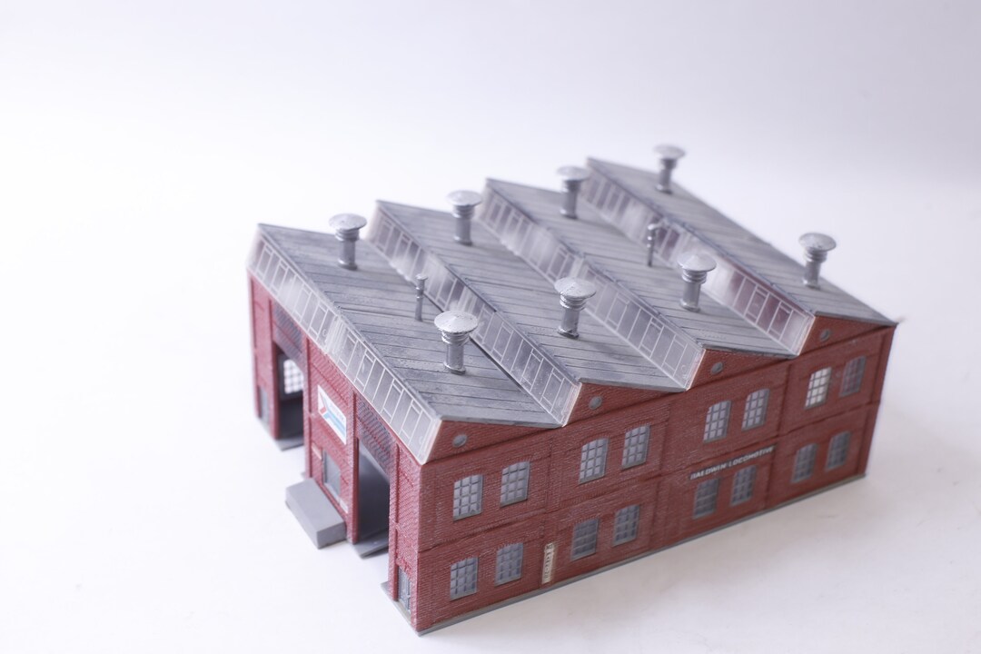 Engine Repair Shed, Miniature, Double-track Repair Shop, Red Clinker ...