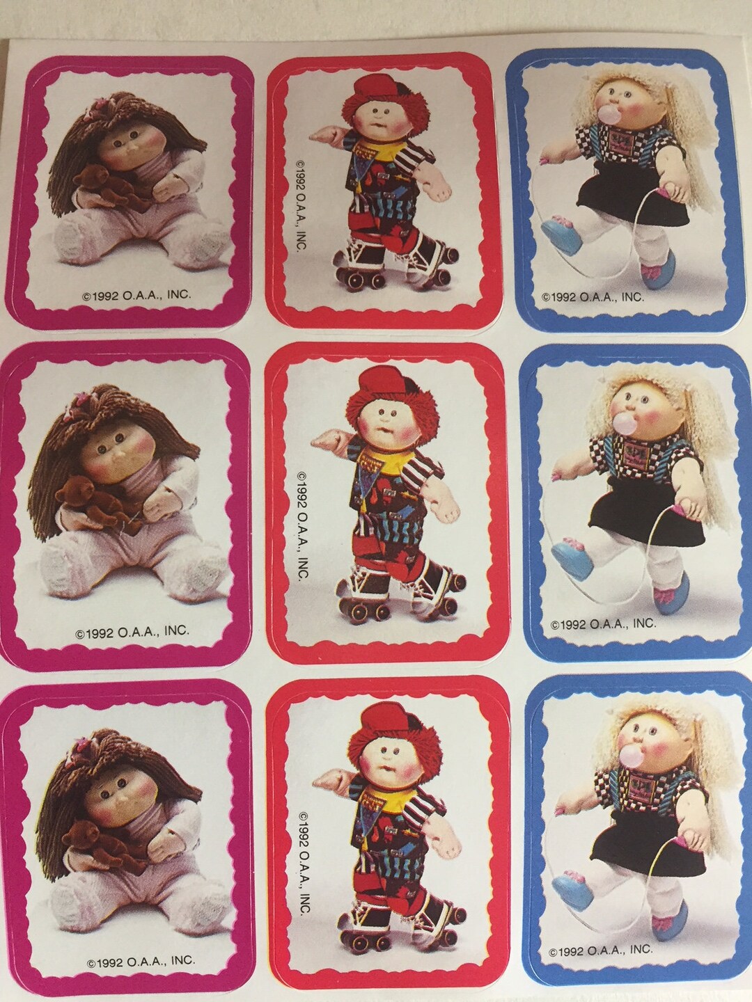 Cabbage Patch Dolls 1992 Nine Stickers Vintage Single Sticker Sheet ...