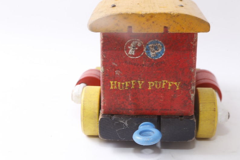 Fisher Price, Huffy Puffy, Wooden Train, Toy, Set, Vehicle, Antique ...