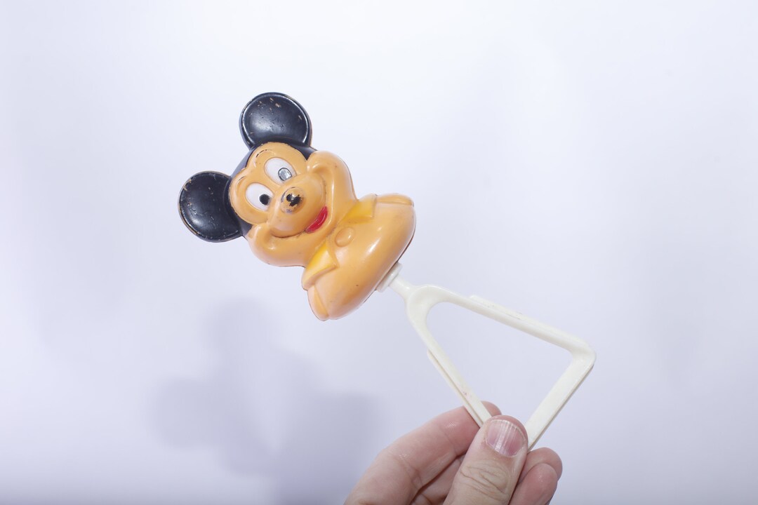 Mickey Mouse, Rattle, Danara, 7", Plastic Toy, Disney, Toy, Sensory ...