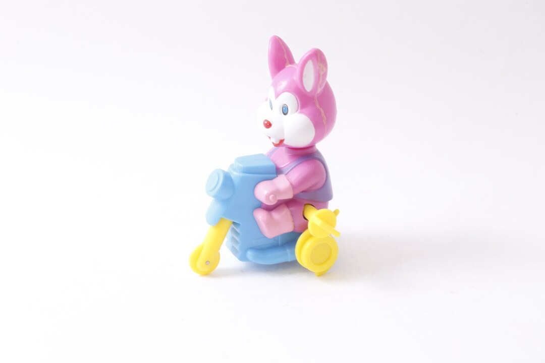 Motorcycle Riding Bunny, Wind up Pink Body, Blue Motor, Movable ...