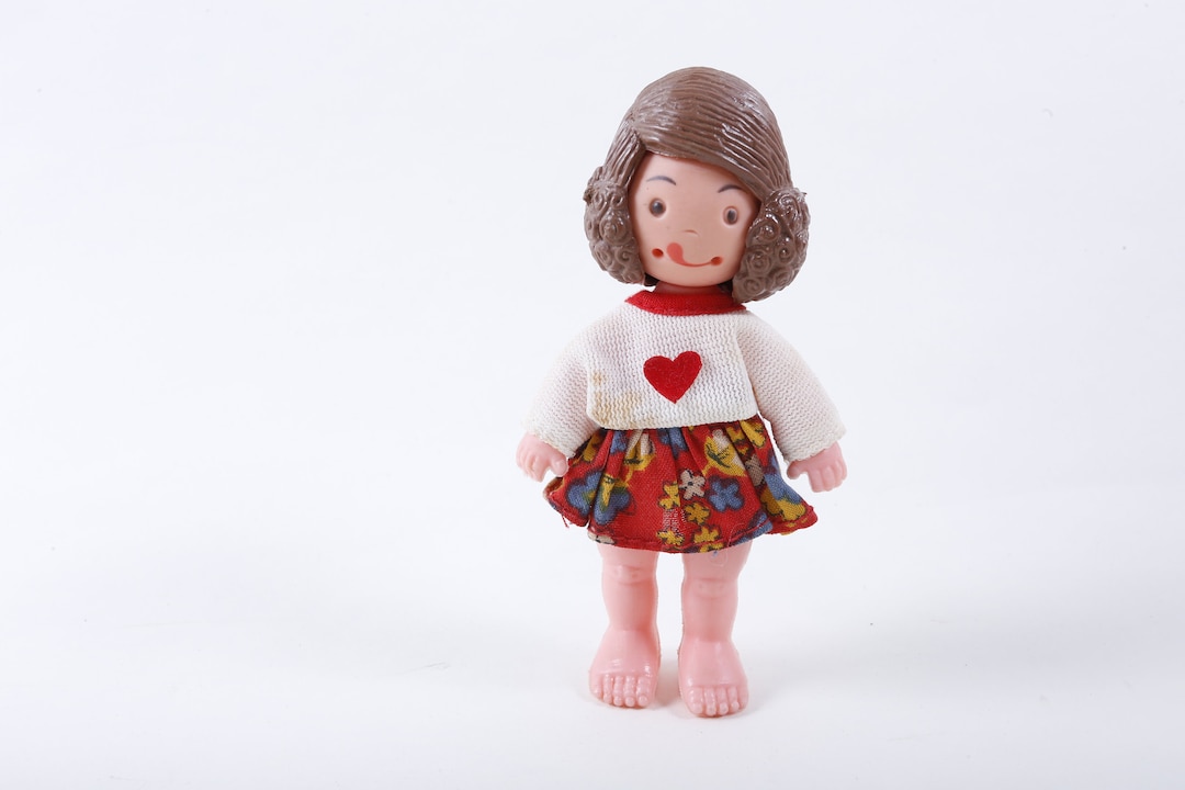 Face Switches Back and Forth Little Dressed Doll Toy White Top Red ...
