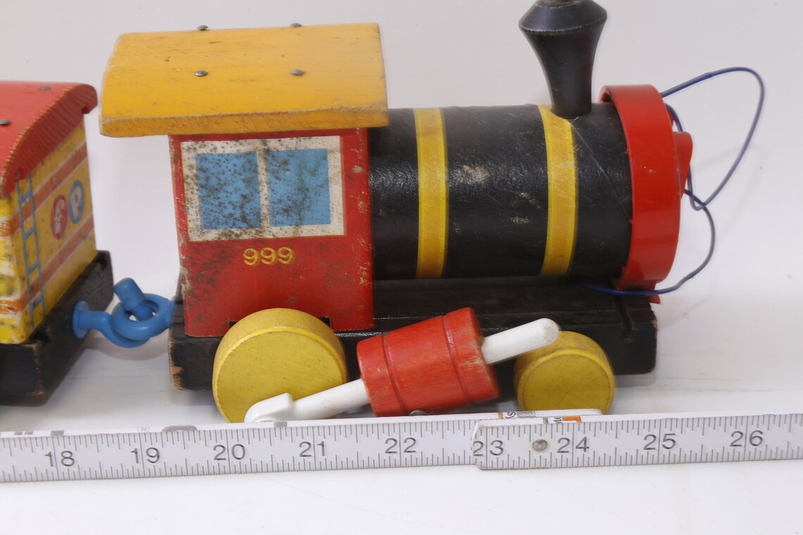 Fisher Price Huffy Puffy Wooden Train Toy Set Vehicle - Etsy