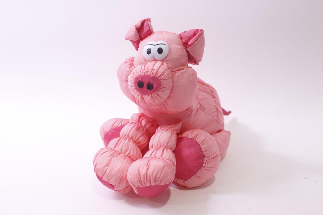 Tltoys, Puffalump Style, Pig, Plush, Pink, Nylon, Stuffed Animal ...