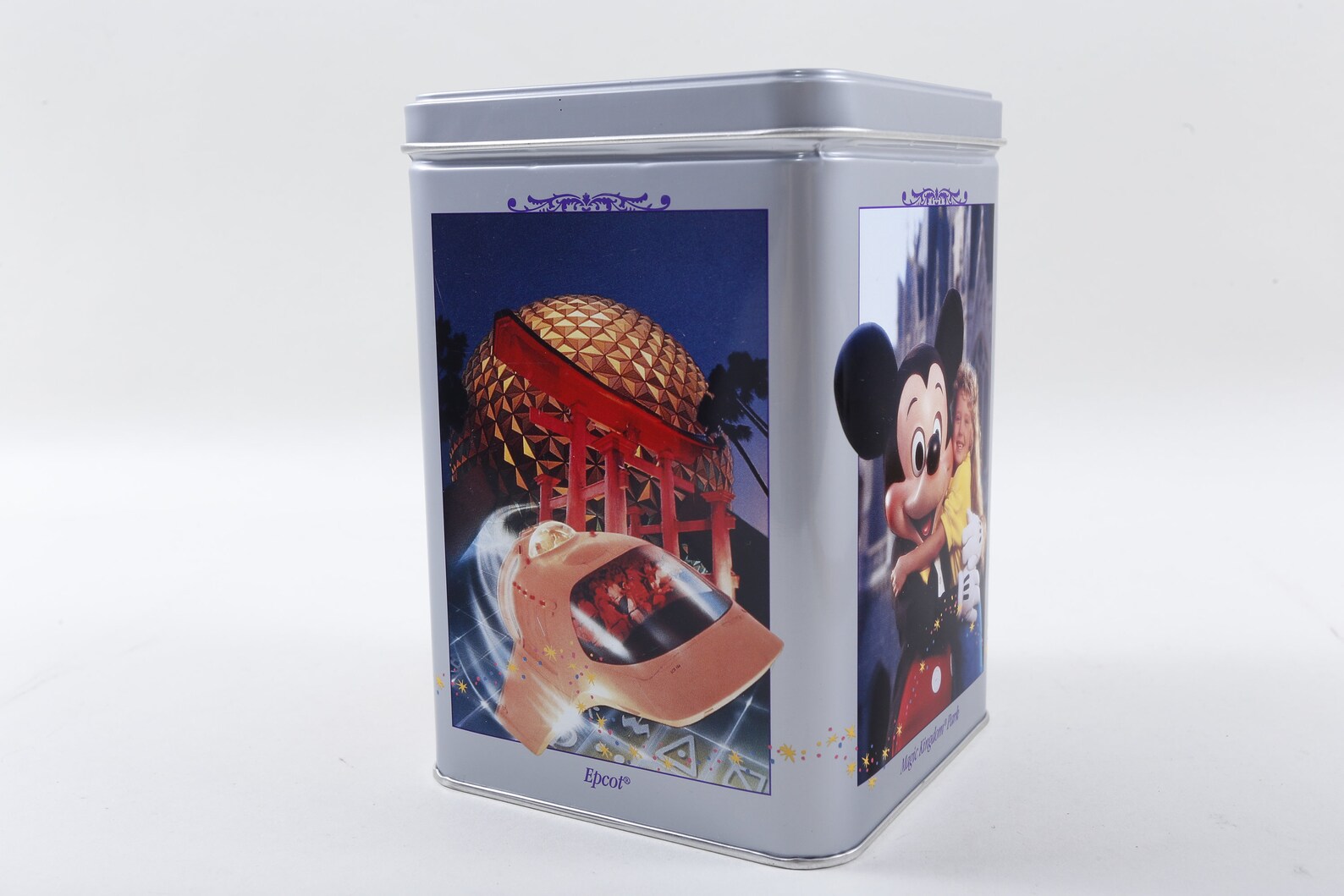 Walt Disney Disneyland Tin Nestle Square Metallic Box Painted | Etsy