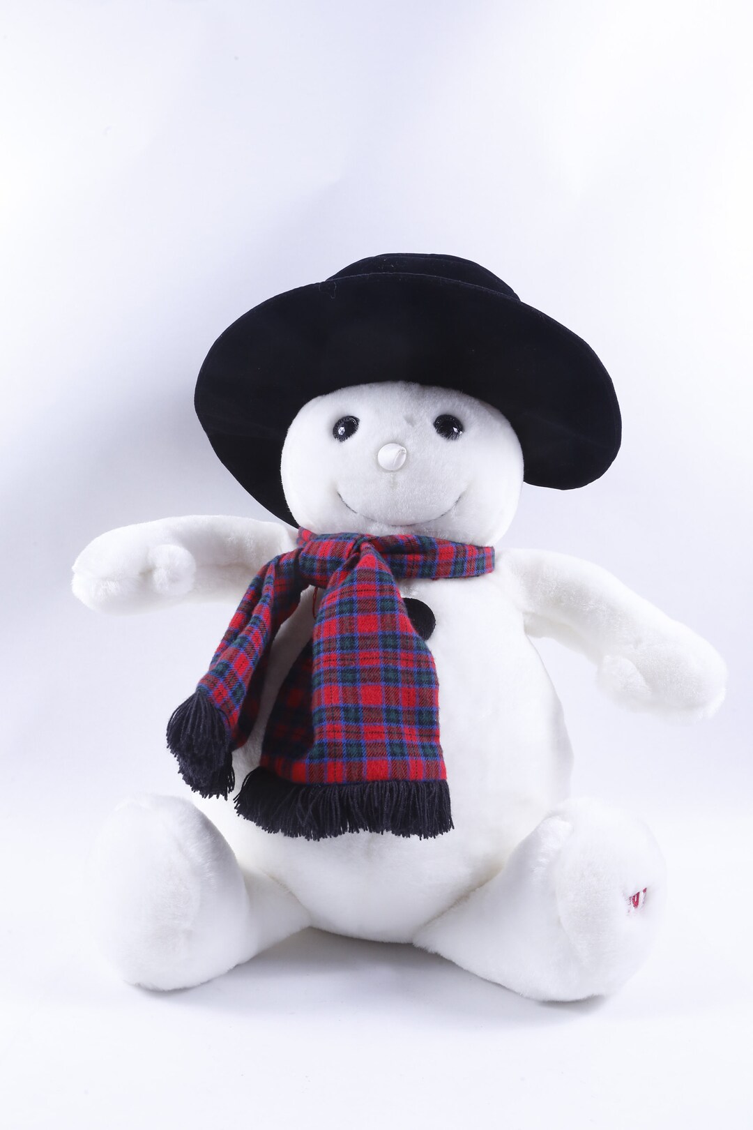 Snowman, Snowden, 1997, Plush, Soft, Toy, Doll, Black Hat, Scarf ...