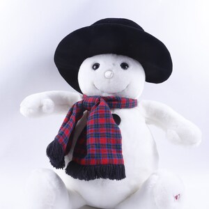 Snowman, Snowden, 1997, Plush, Soft, Toy, Doll, Black Hat, Scarf ...