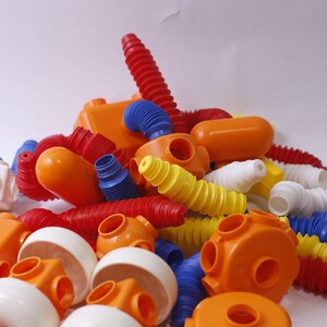 TOMY Popoids, Vintage, Construction, Interlocking, Toy Pieces Set ...