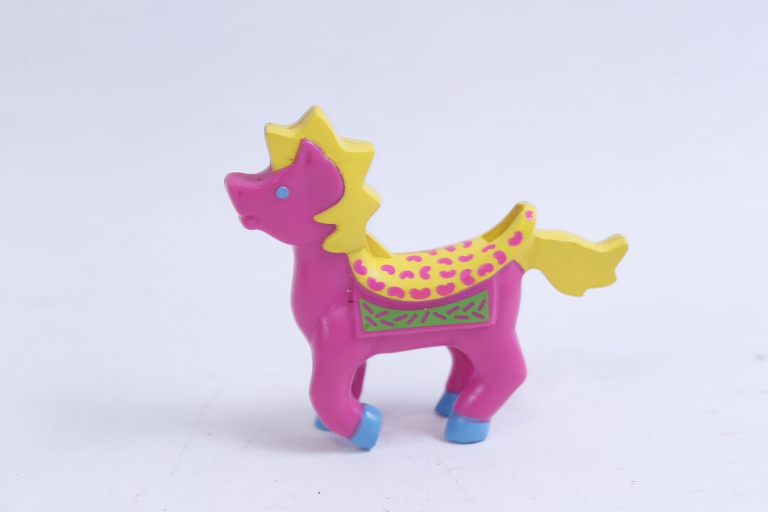 Wee Wild Things, Horse Figure, Miniature, Pink, Yellow, PVC Figure, Toy ...