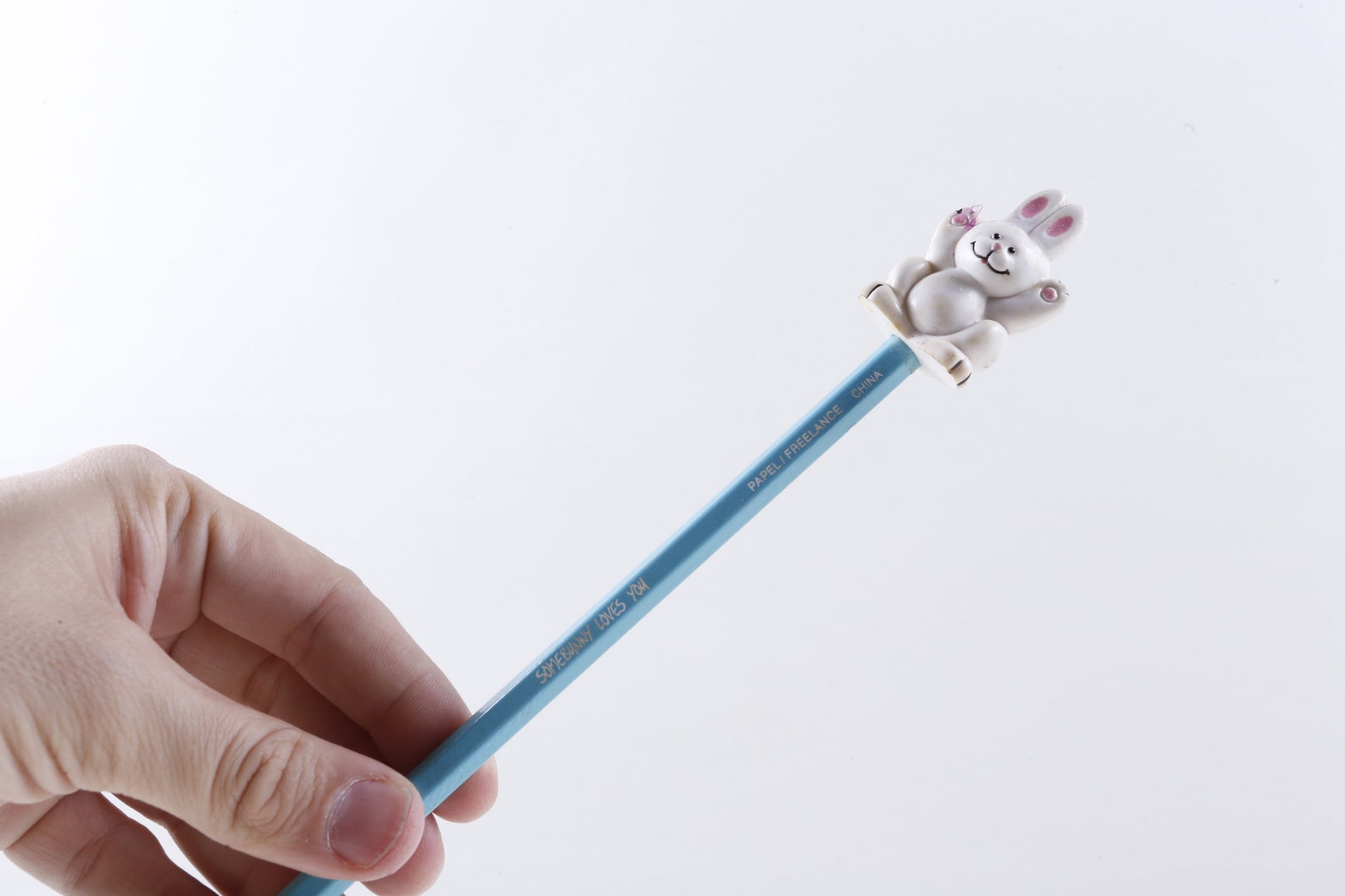 White Rabbit Pencil Topper Papel 90s Blue Pencil Pencil Top - Etsy