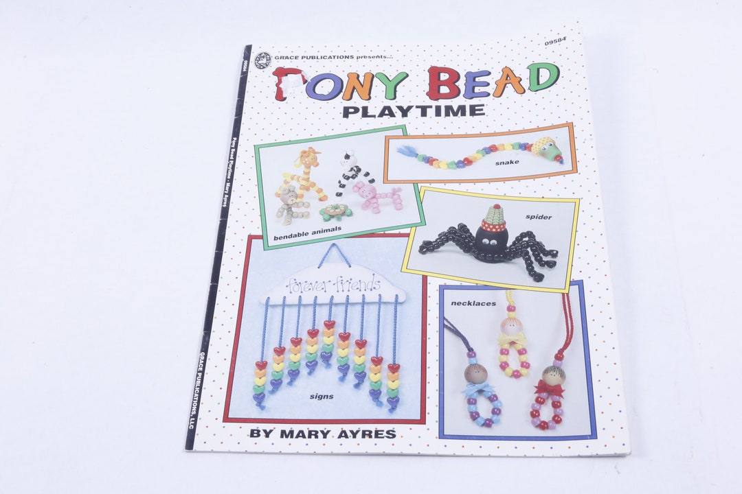 Pony Bead Playtime, Mary Ayres, Grace Publ, 1998, Vintage, Picture Book ...