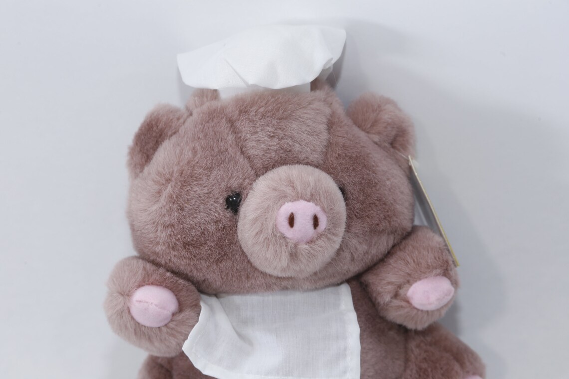 Kelly Toy Chef Pig Plush White Apron and Hat Funny - Etsy