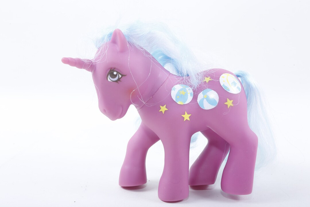 Vintage, Hasbro, My Little Pony, Beach Ball, Unicorn, Purple, Plastic ...