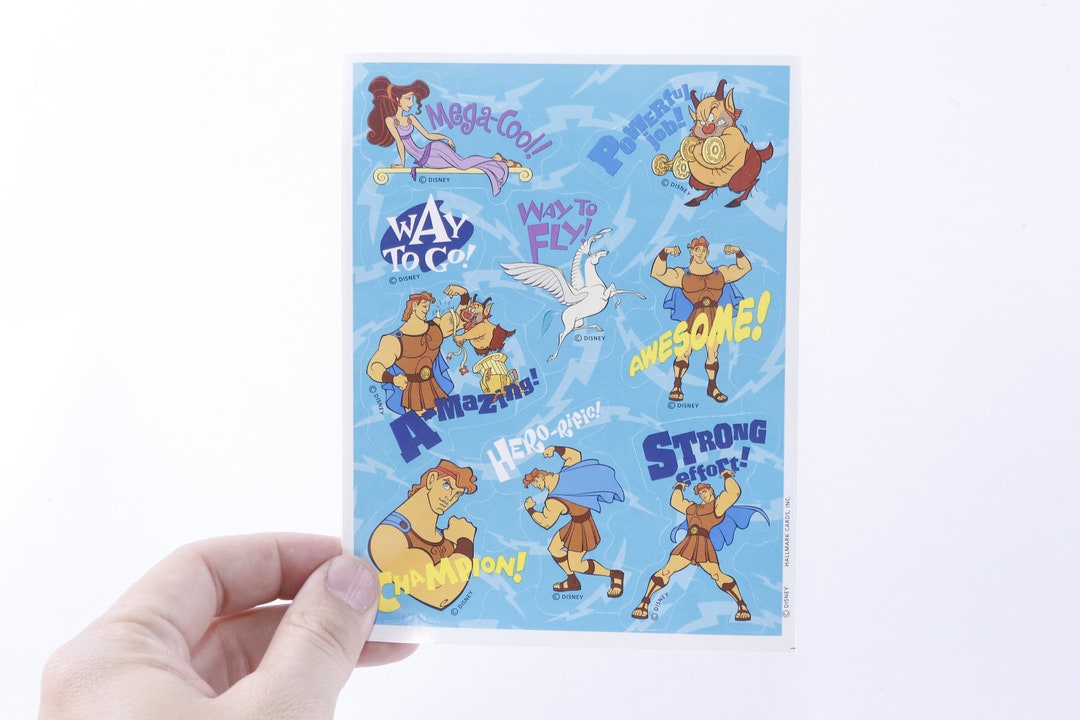 Disney, Hercules, Sticker Sheet, Funny Phrases, Hallmark, Cartoon ...