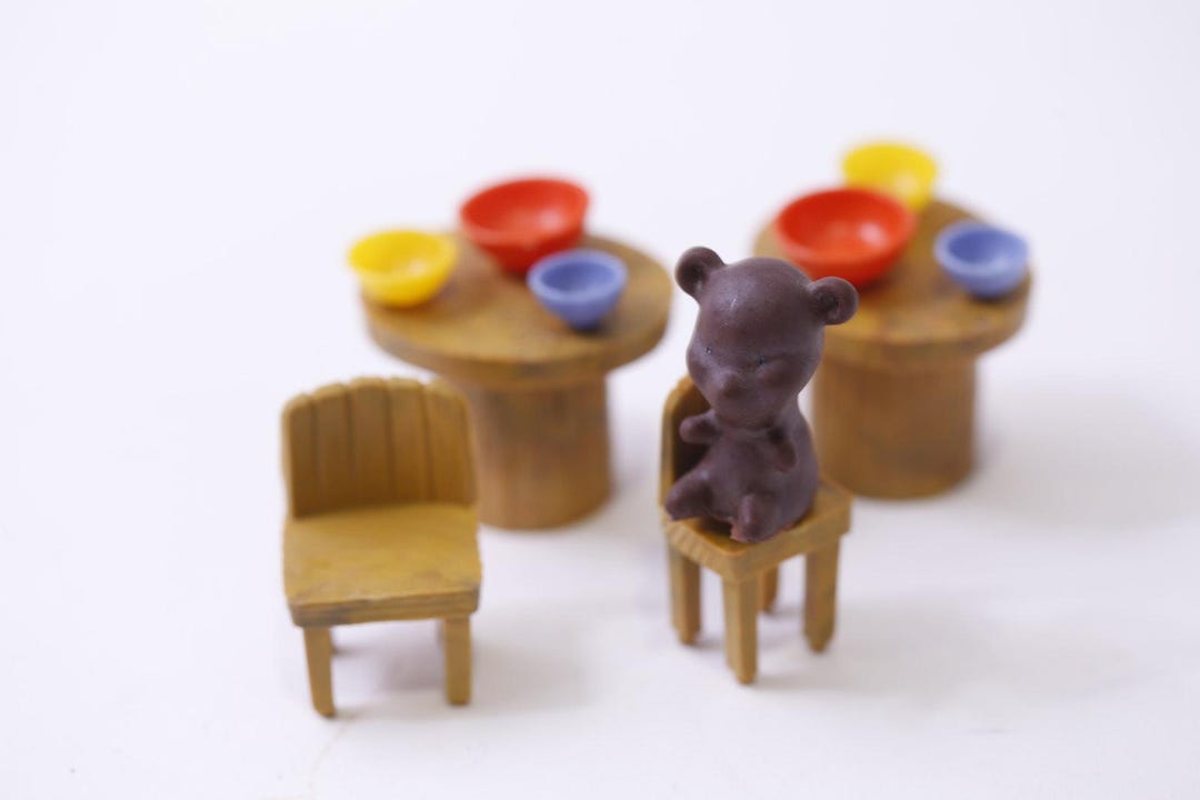1960s, Hasbro, Storykins, Goldilocks, Table, Chairs, Baby Bear, Doll ...