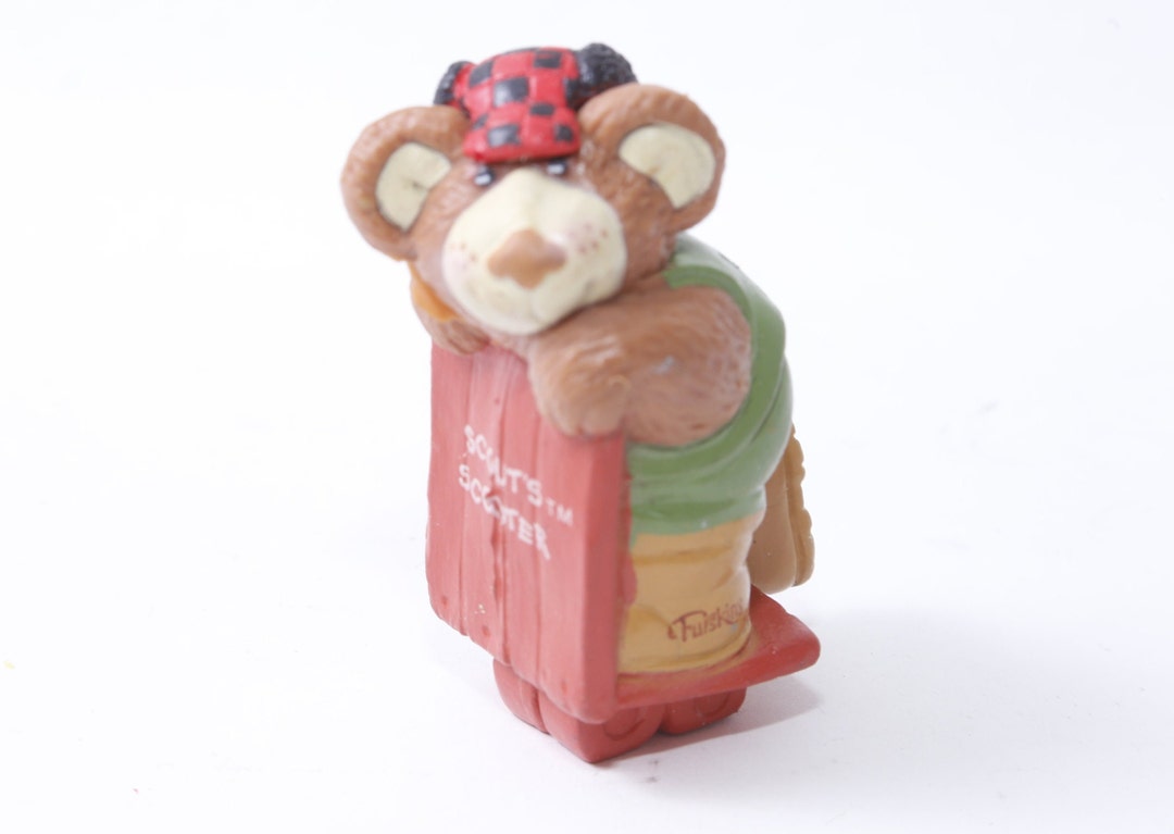 Scout's Scooter, Teddy Bear, Furskins, PVC Figure, Toy, 2.5", Animal ...
