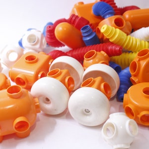 TOMY Popoids, Vintage, Construction, Interlocking, Toy Pieces Set ...