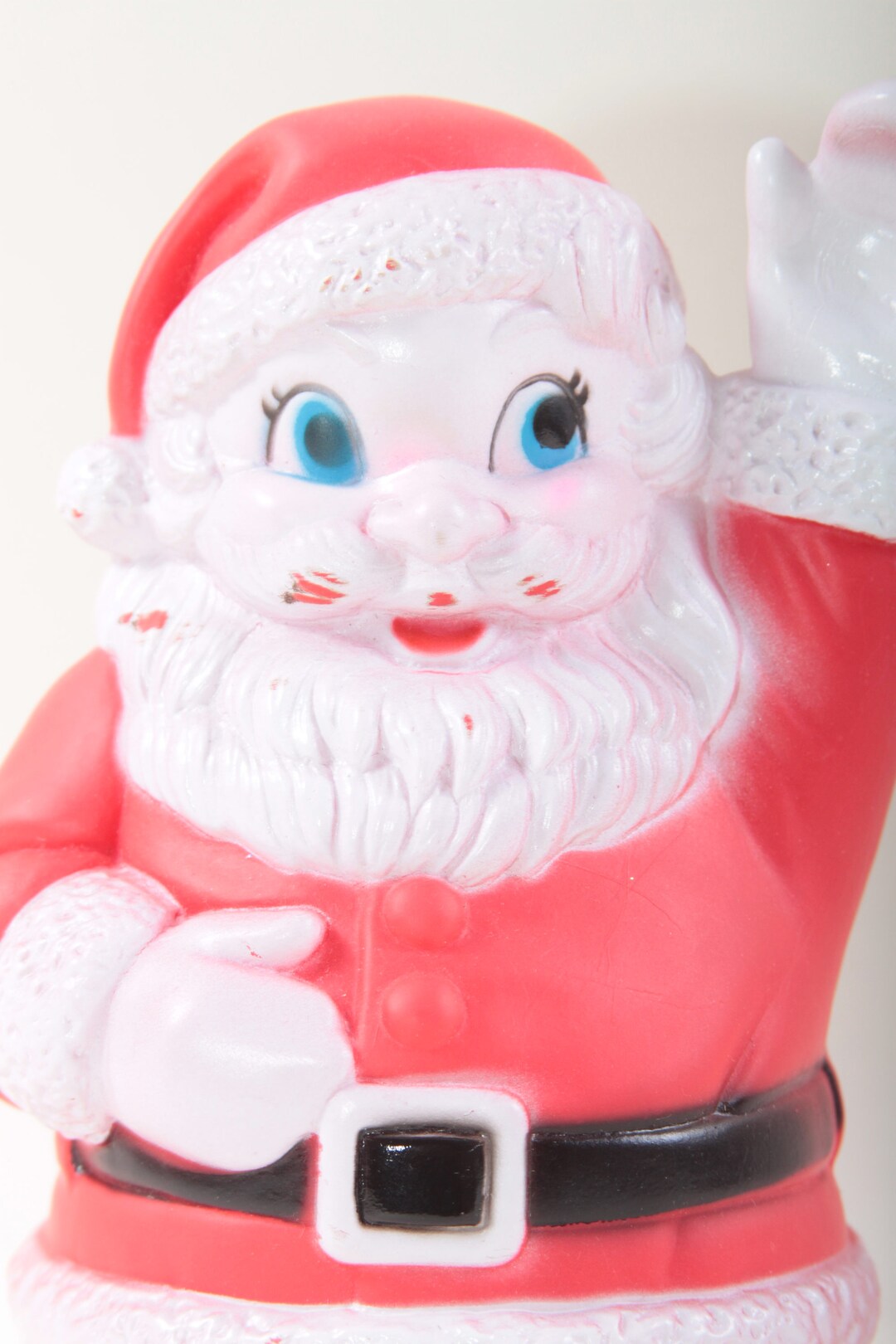 Santa Squeaky Toy Santa Vintage Christmas Holiday Ornament Waving Big ...