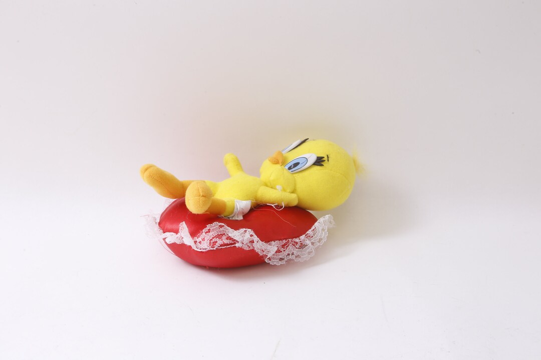 Looney Tunes, Tweety, Valentine, Red Heart, Yellow Bird, Vintage Plush ...