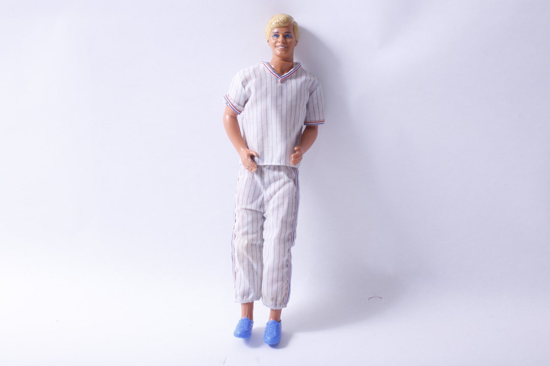 Mattel, Barbie Ken, Doll, Bent Arms, Striped Baseball Uniform, Fashion ...