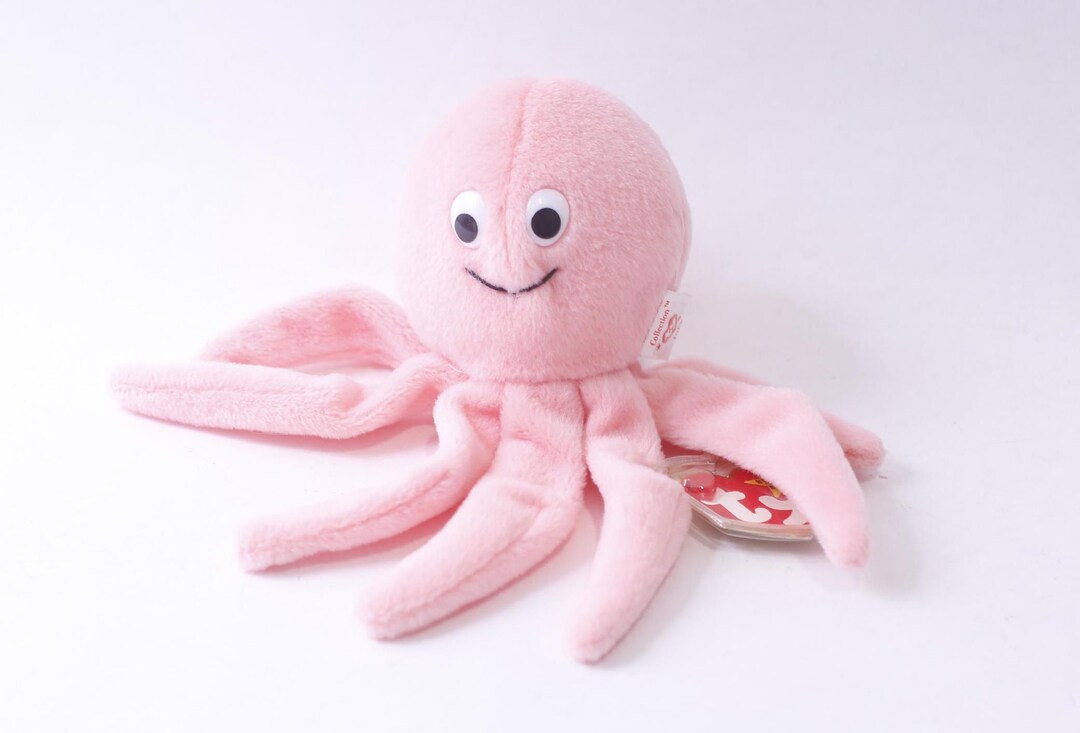 TY Original Beanie Baby, Inky the Octopus, Pink Plush Toy, Adorable ...