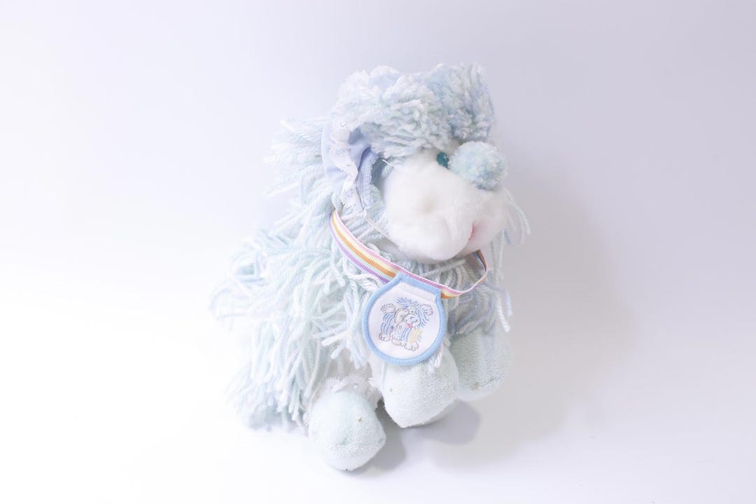 Kenner Fluppy Dogs Mini Puppy Plush Stuffed Animal Blue Yarn Hair 1980s ...