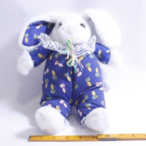 Kellytoy Playpet, Easter Bunny, Plush, Rabbit, White Fur, Blue Costume ...