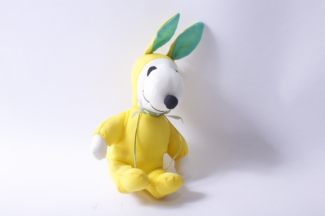 Peanuts, Snoopy, Yellow Easter Rabbit, Plush, Puffalump Style, Soft Toy ...