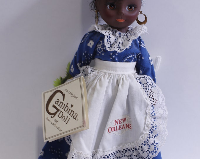 Gambina Doll, Cleo, Market Lady, African American, Blue Dress, White ...