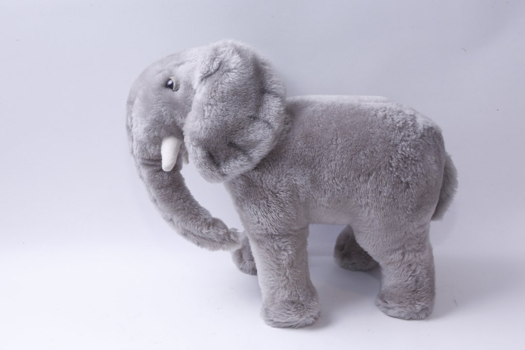 Dakin, Elephant, Gray, 11 X 12", Plush, Soft, Toy, Figure, Vintage ...