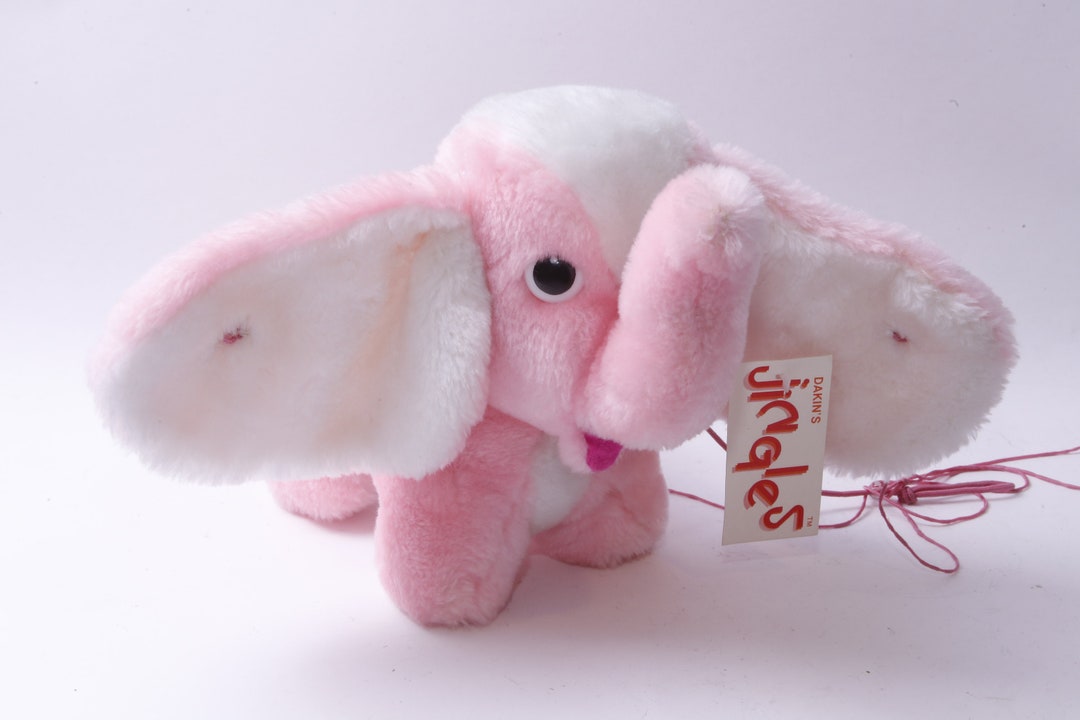 Dakin, Jingles, Embo Elephant, Pink White, 10", Sound, Plush, Soft, Toy ...