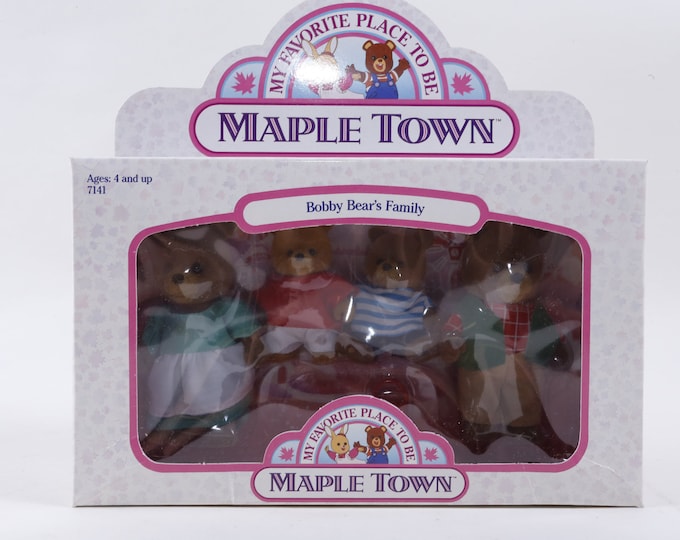 Maple Town Bobby Bear's Family Toy Set Tonka Bunnies Dressed Animal ...