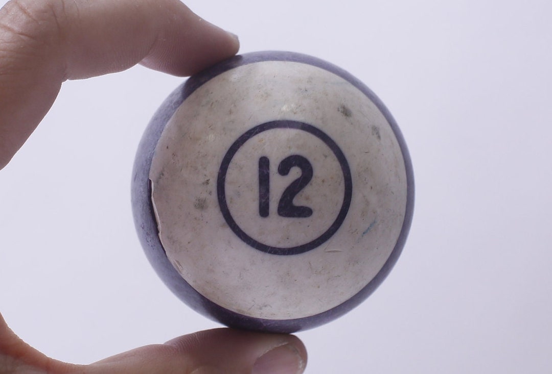 Number 12, Twelve, Replacement Ball, White-purple, Striped, Billiards ...