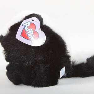 Swibco Puffkins Odie Skunk Black Chunky Plush Toy Vintage Soft Fuzzy ...