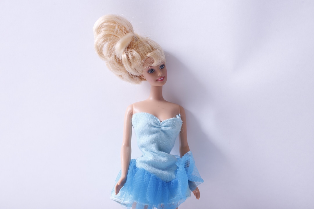 Mattel, Barbie, Doll, Star Pull String, Blonde Hair, Short Blue Dress ...