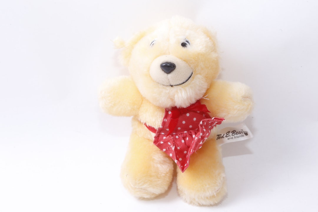 Ted E Bear, Teddy Bear, Cream, Beige, Red Polka Dot Apron, Red Bow ...