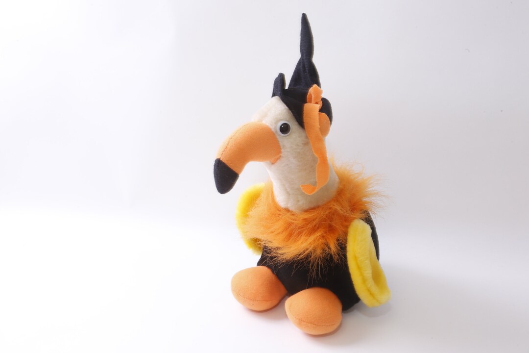 80s Halloween Buzzard, Vulture Black Hat, Yellow Wings, Orange Beak ...