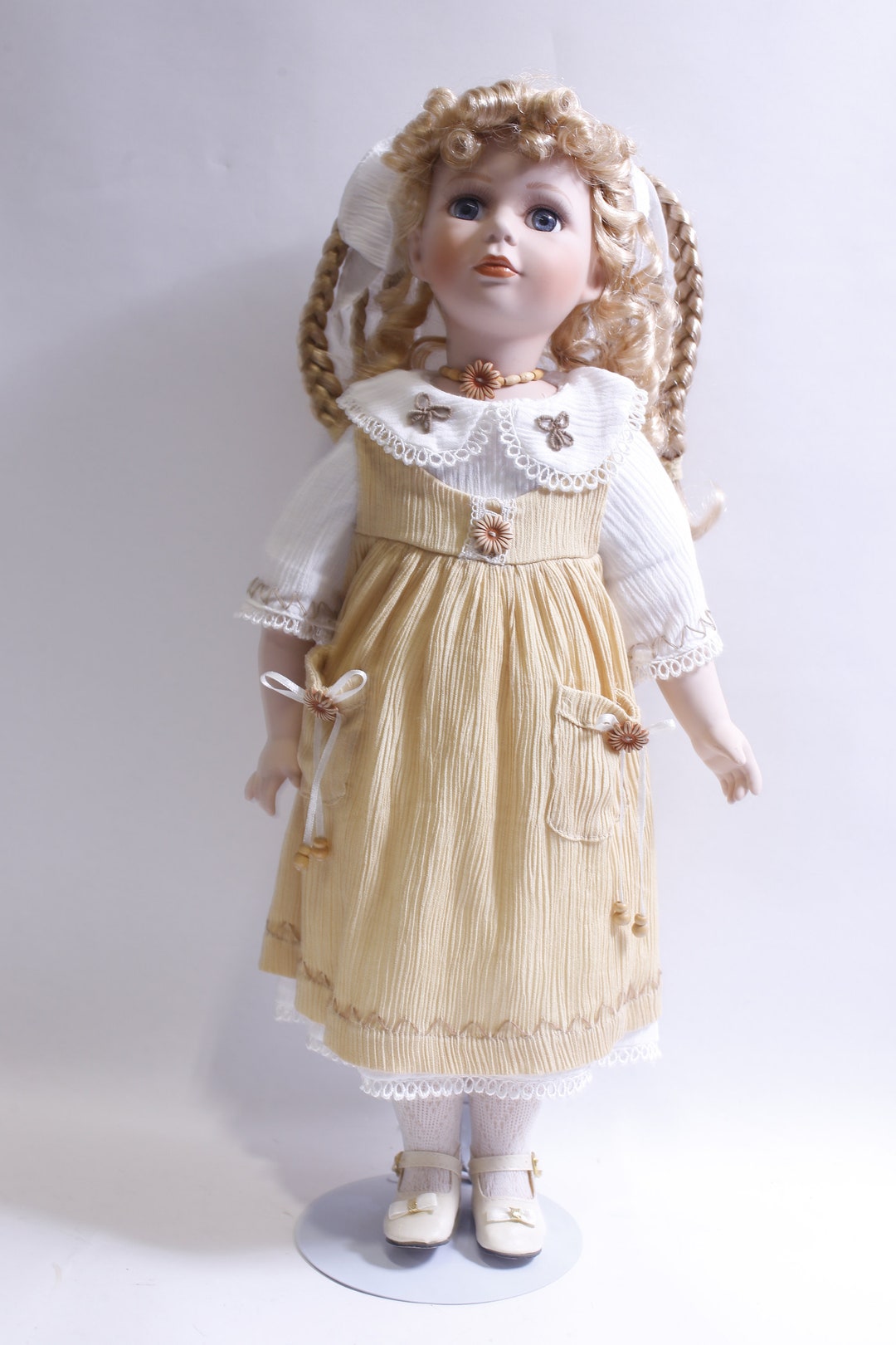 Traditions Collections, Holly, Porcelain Doll, 19", Yellow White Dress ...